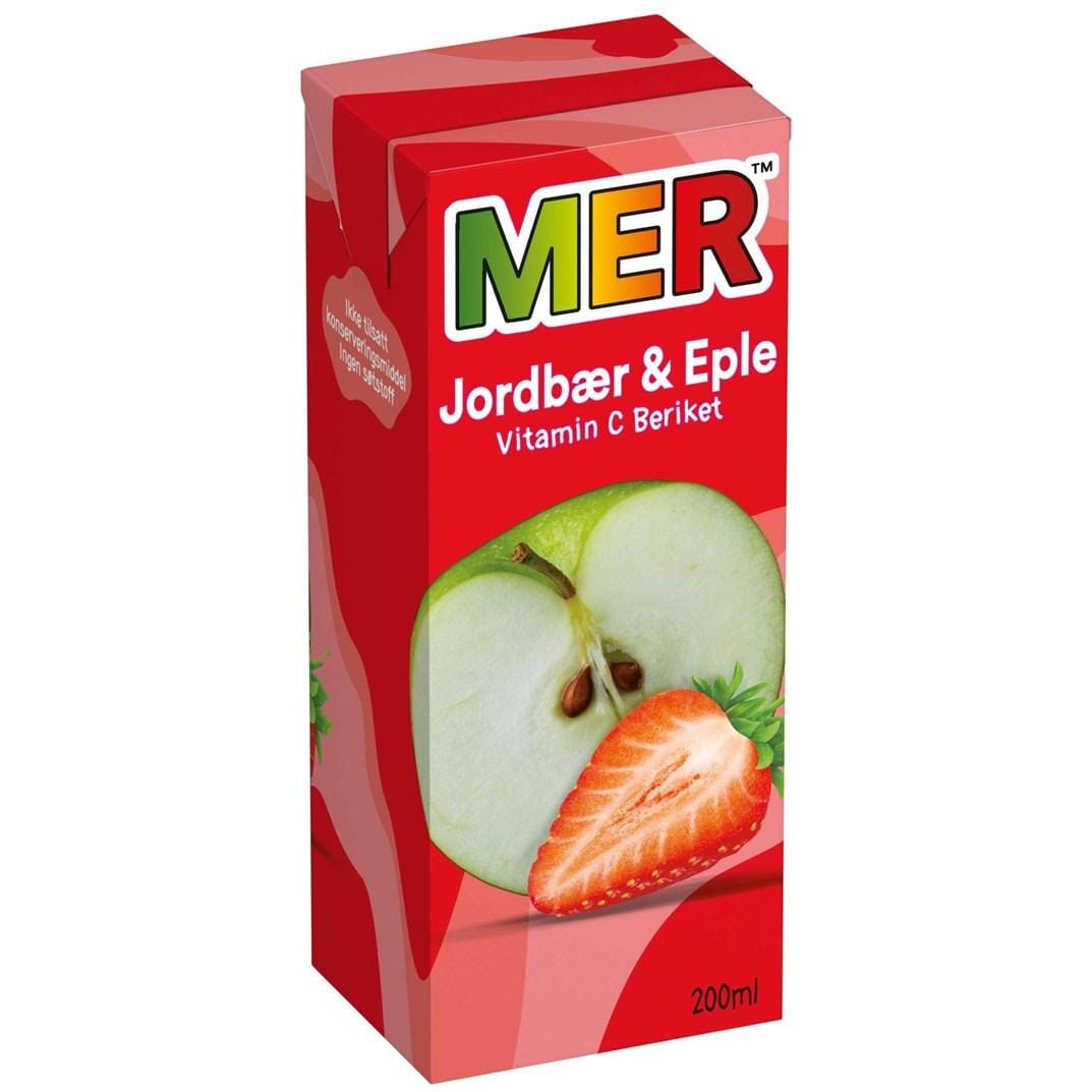 Mer Jordbær & Eple 30x200ml - Kjøpmannen På Nett